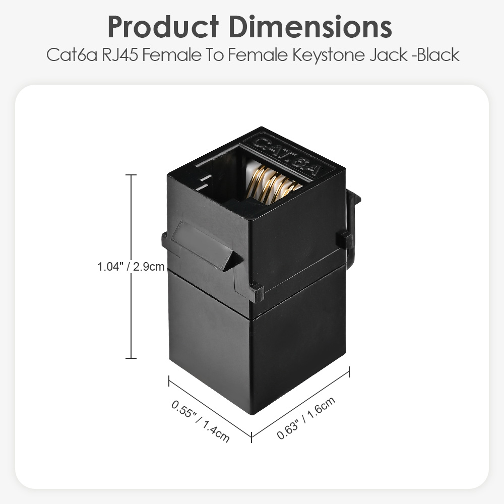 Cat6A RJ45 Female to Female Keystone Jack - PrimeCables®