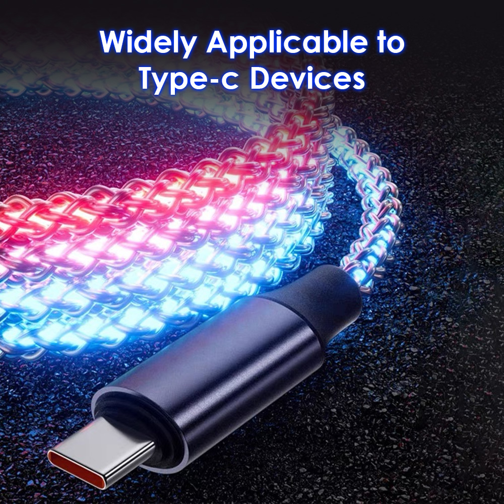 RGB Colorful USB Type C to Type C PD 60W Fast Charging Cable, 1M ...