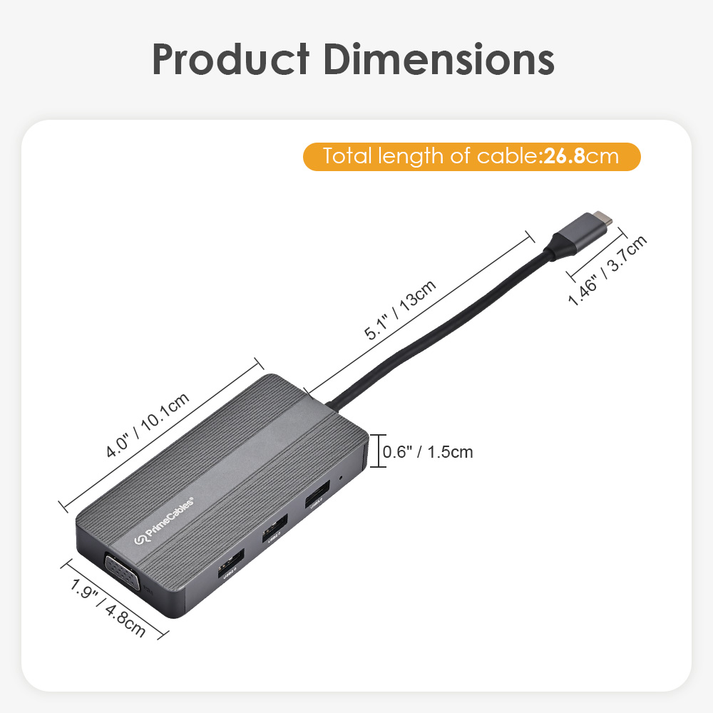 8 in 1 USB-C Adapter with 4K@60HZ HDMI, PD, 2 USB 2.0, USB 3.0, VGA, SD ...