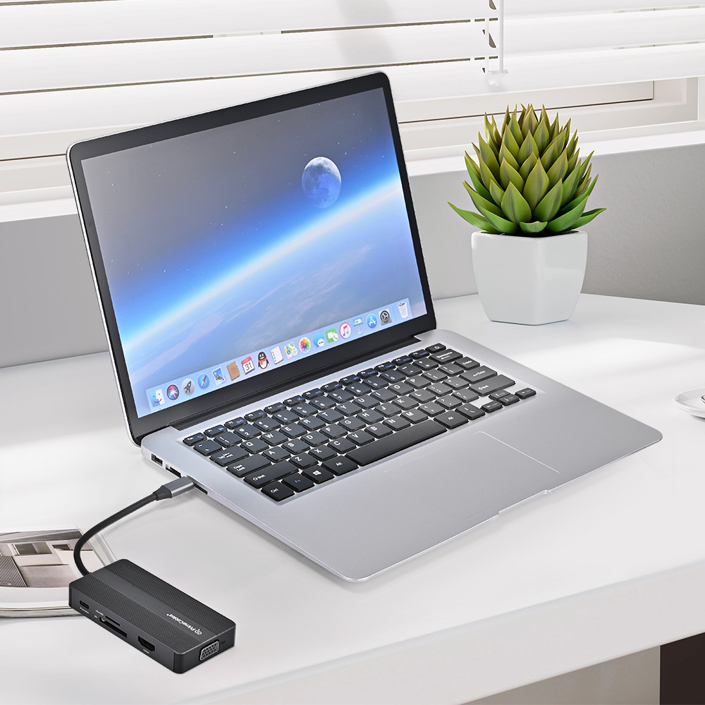 8 in 1 USB-C Adapter with 4K@60HZ HDMI, PD, 2 USB 2.0, USB 3.0, VGA, SD ...