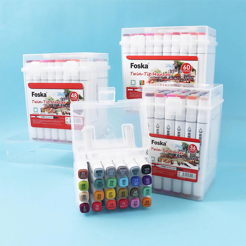 24-Color Twin Tip Alcohol Ink Marker Set – Fine Tip Pens for Art ...