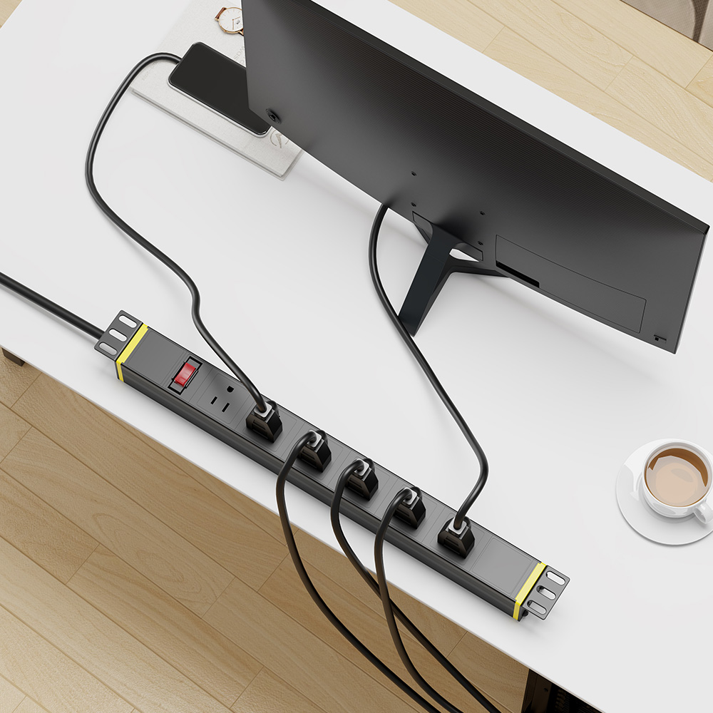 1U 6-Outlet PDU Power Strip with Aluminum Alloy Housing, ETL Certified ...