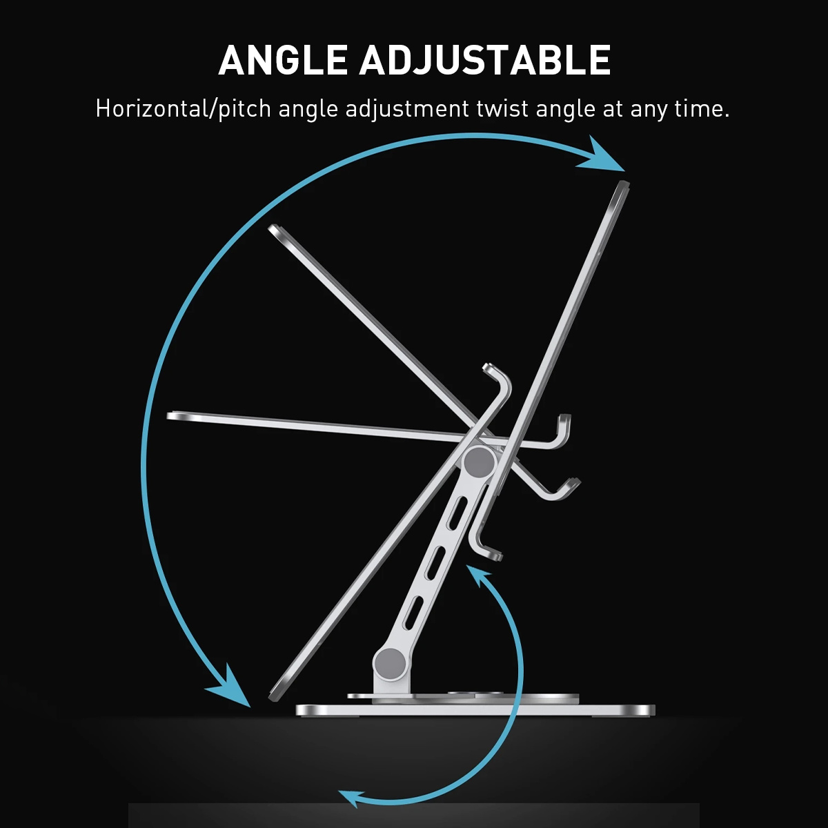 Adjustable Laptop Stand for Desk, Ergonomic Riser with 360° Rotating ...