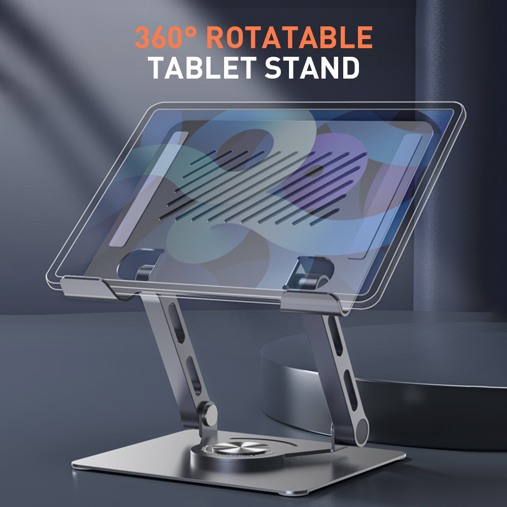 Adjustable Tablet Stand for Desk 360° Rotating Base Ergonomic Holder ...