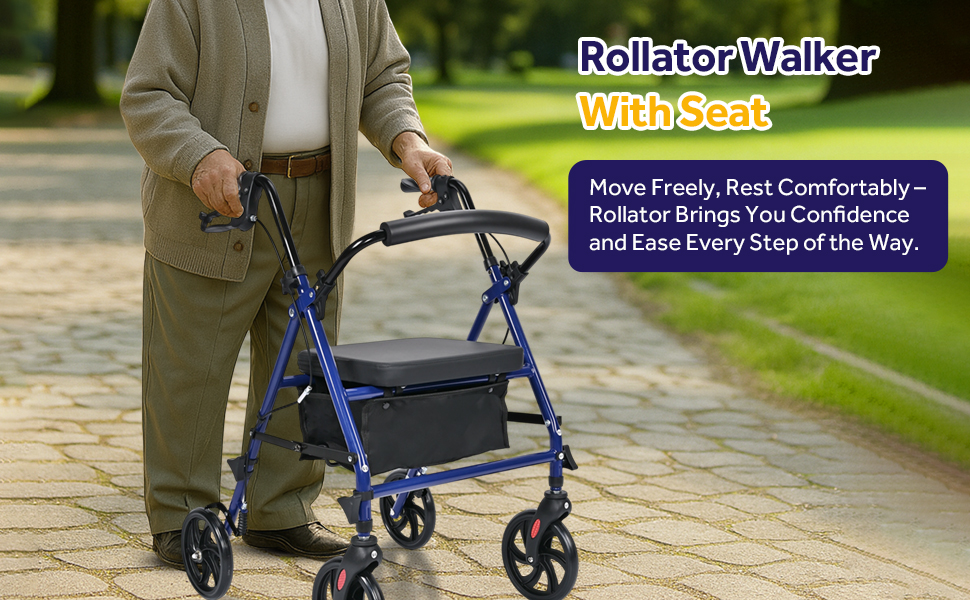 Rollator Walker with Seat & Storage - Mobility and Comfort