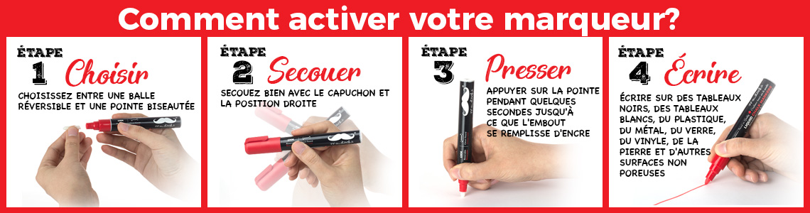 Marqueurs de fenêtre à tableau de craie liquide Moustache®, paquet de ...