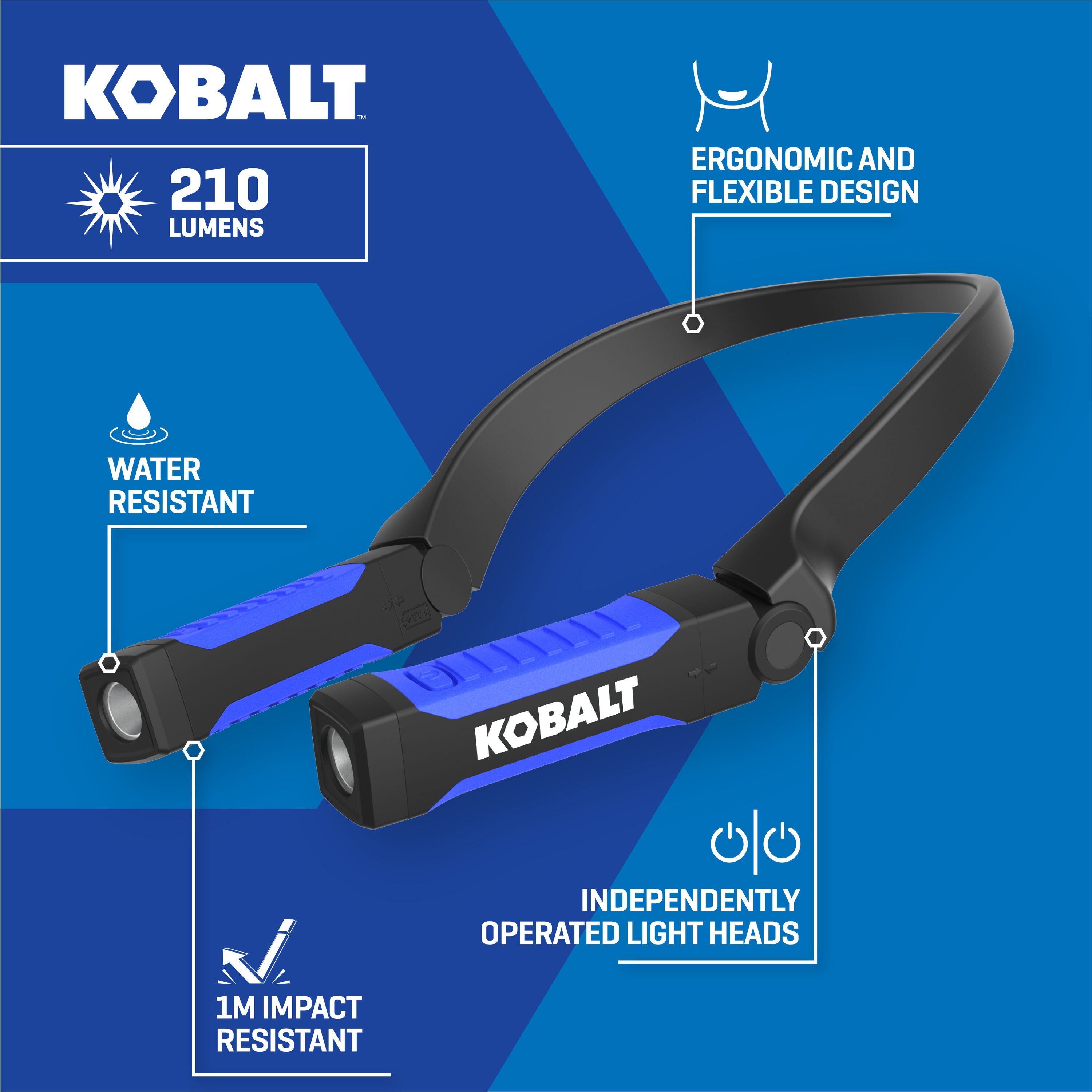 Kobalt LED Neck Light – 210 Lumens, No Head Strap Needed