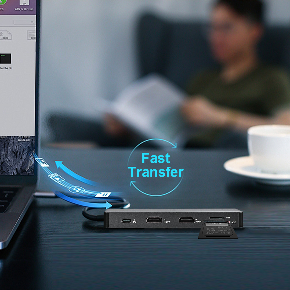 10-in-1 USB C Hub - HDMI & USB & RJ45 & SD/TF & Audio