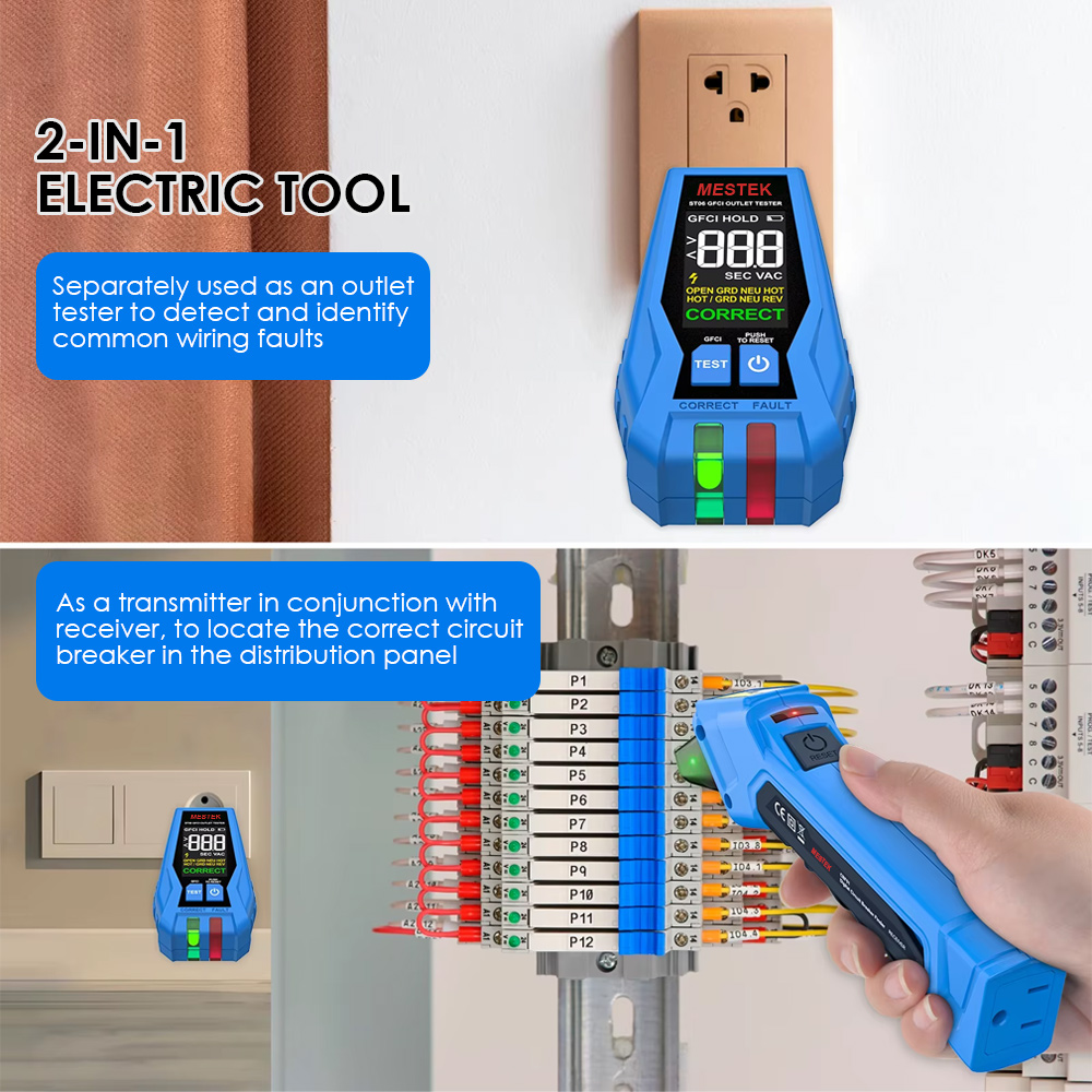 Circuit Breaker Finder Electric Tester AC 120V GFCI Outlet Meter Lock ...