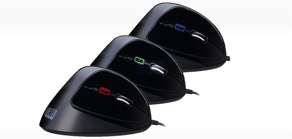 Adesso® iMouse™ E3 Vertical Ergonomic Programmable Gaming Mouse with ...