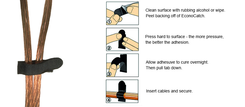 Velcro® 3 inch EconoCatch Adhesive Wrap, Black - Pack of 20