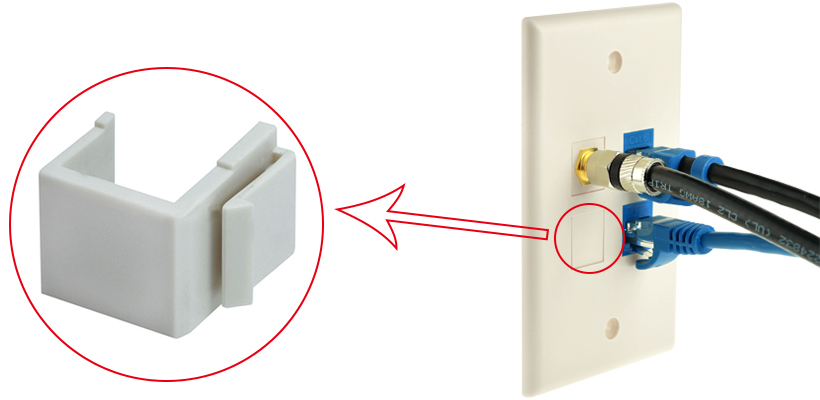 Blank Insert For Wall Plate, 10Pcs/Pack - White - PrimeCables®