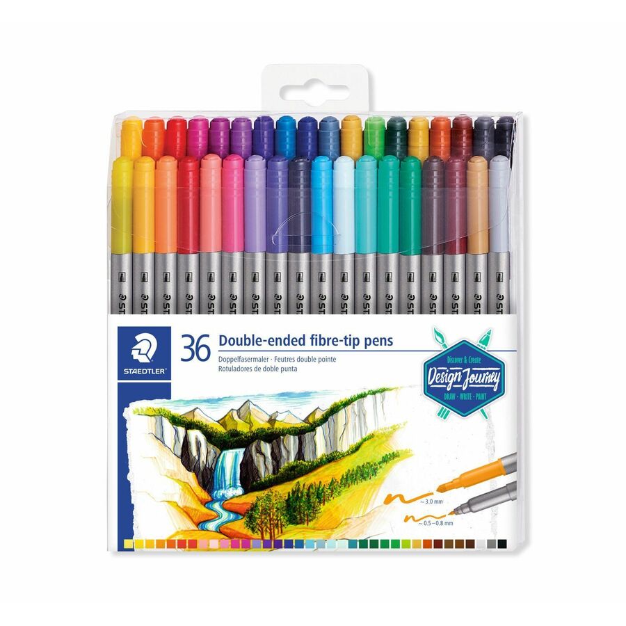 Staedtler® Feutres d'art à double pointe, pointes ogives fine et large ...