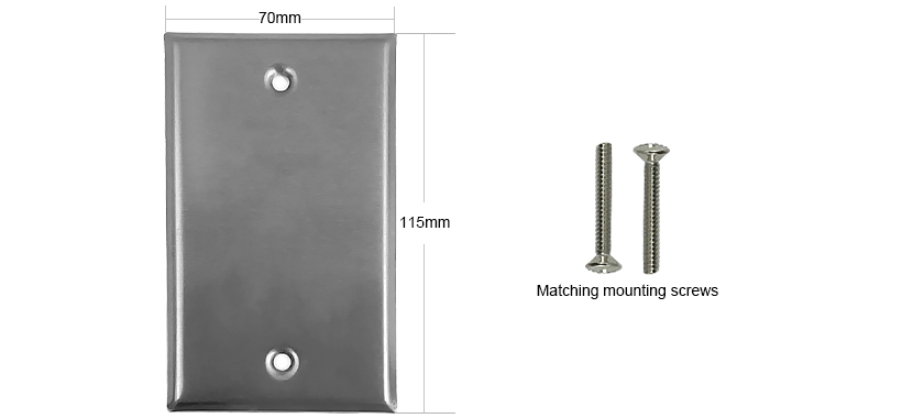 Single Gang Stainless Steel Wall Plate - Solid