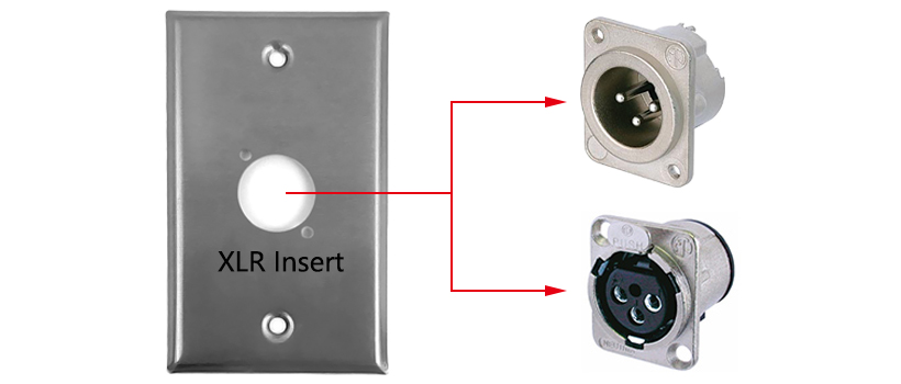 Single Gang 1-Port XLR Stainless Steel Wall Plate