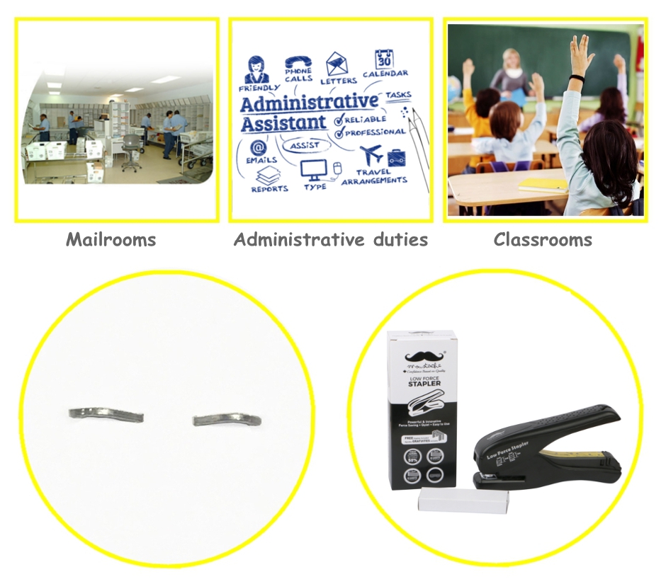 Reduced Effort Stapler with Free Staples, 20/25 Sheets - Moustache®