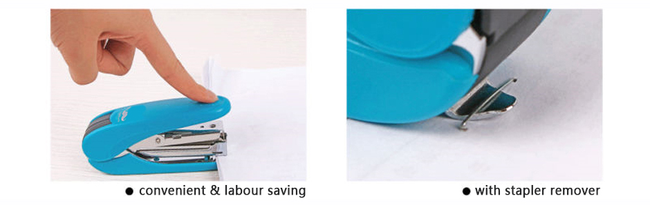 Reduced Effort Plastic Stapler, Blue / Orange (Random Colour) - Moustache®