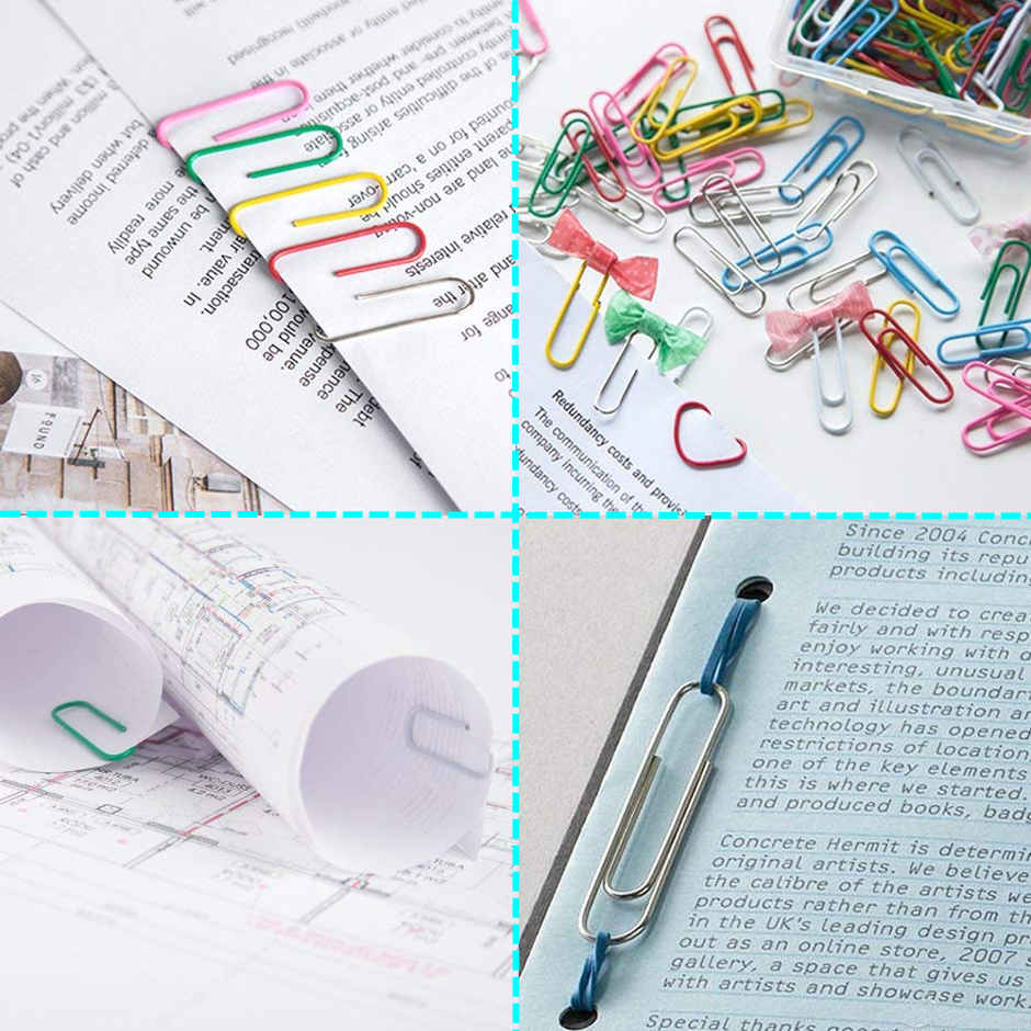 Paper Clips, Assorted Colors, 100 pcs/Box