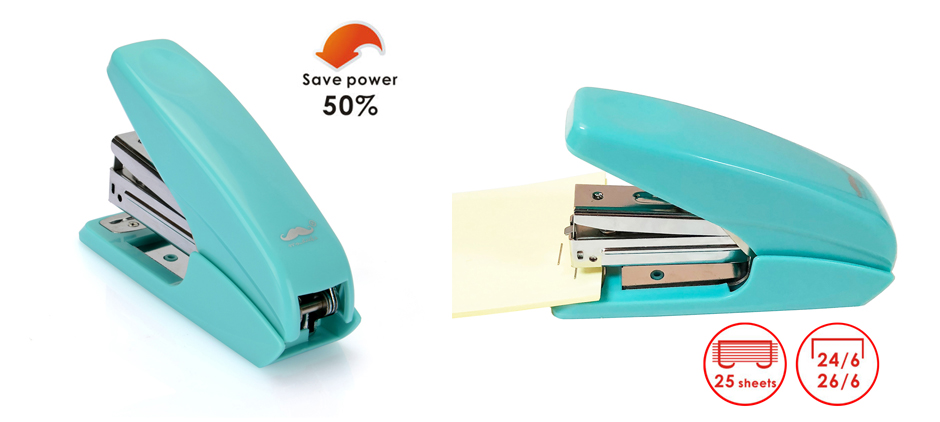 Labor-saving Stapler, Staples 24/6, 26/6 - Moustache® at InkJetSuperStore