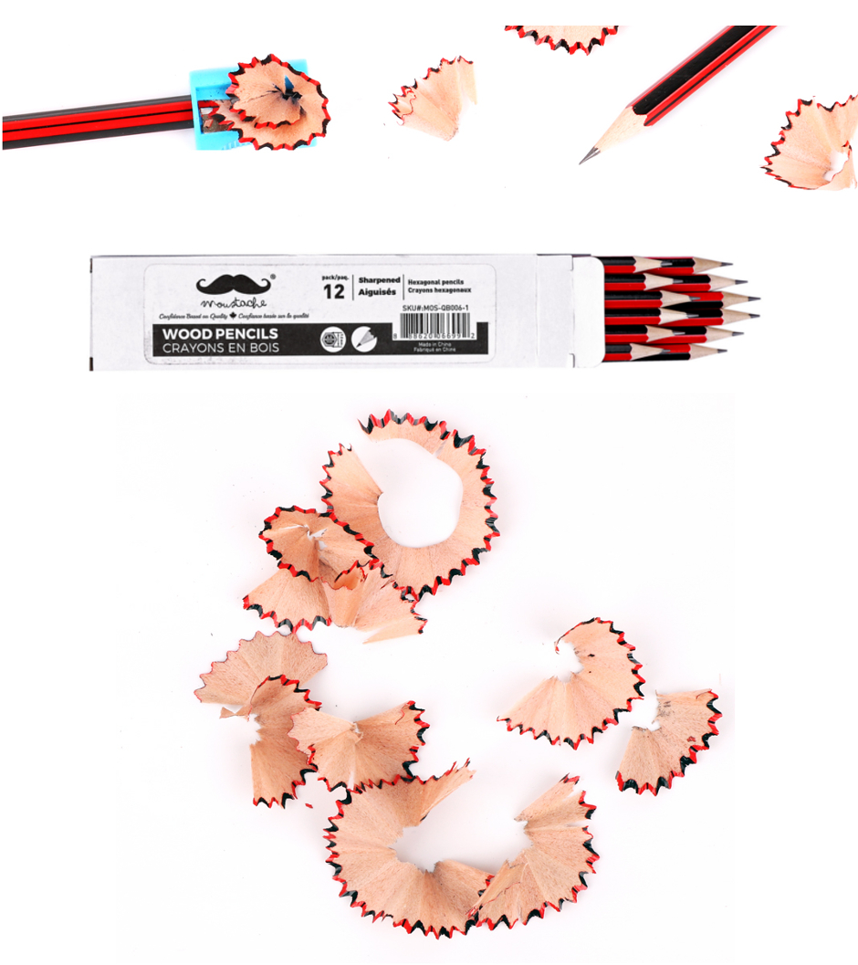 HB Wood Pencils, 12 pcs/Box - Moustache®