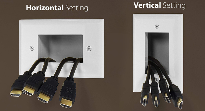 Easy Mount Low Voltage Cable Recessed Wall Plate, Lite Almond - Monoprice®