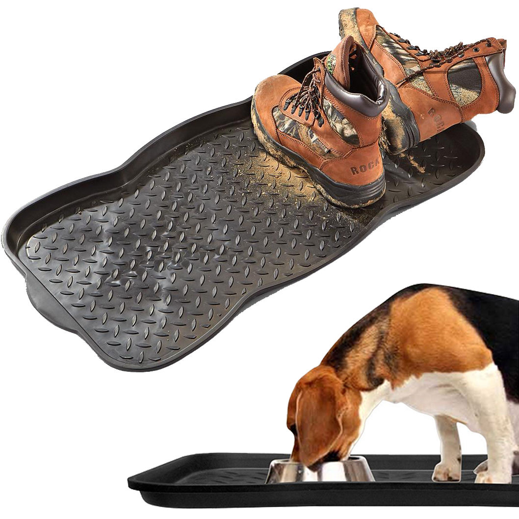 Plastic Waterproof Boot Tray Multifunctional Indoor & Outdoor Black 30 ...