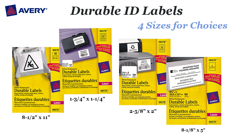 Avery® Durable ID Labels with TrueBlock™ Technology