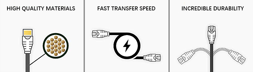 RJ45 Cat6 Plenum UTP Solid Patch Cable CMP/FT6 - Black