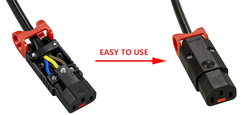 C13 Locking Power Cord Connector - Screw On