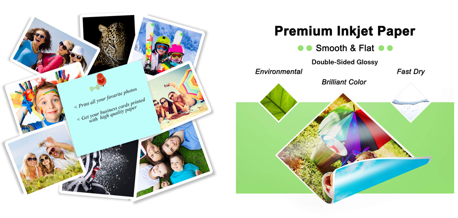 2-Sided Photo Paper, 8.5" x 11", 50 Sheets/Pack, 300gsm - Moustache®