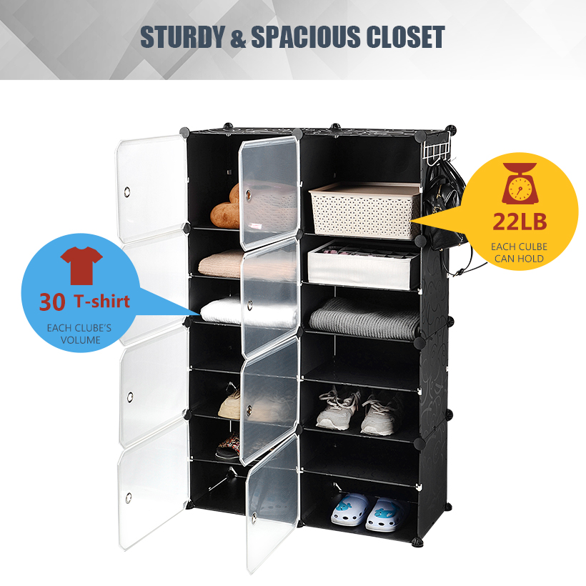 8-Cube DIY Shoe Rack Modular Organizer Plastic Cabinet - SortWise®