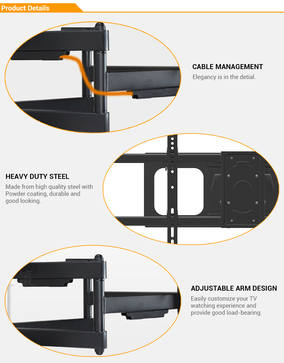 50 Inch Wall Mount TV Bracket – Fits 50–90" TVs - PrimeCables