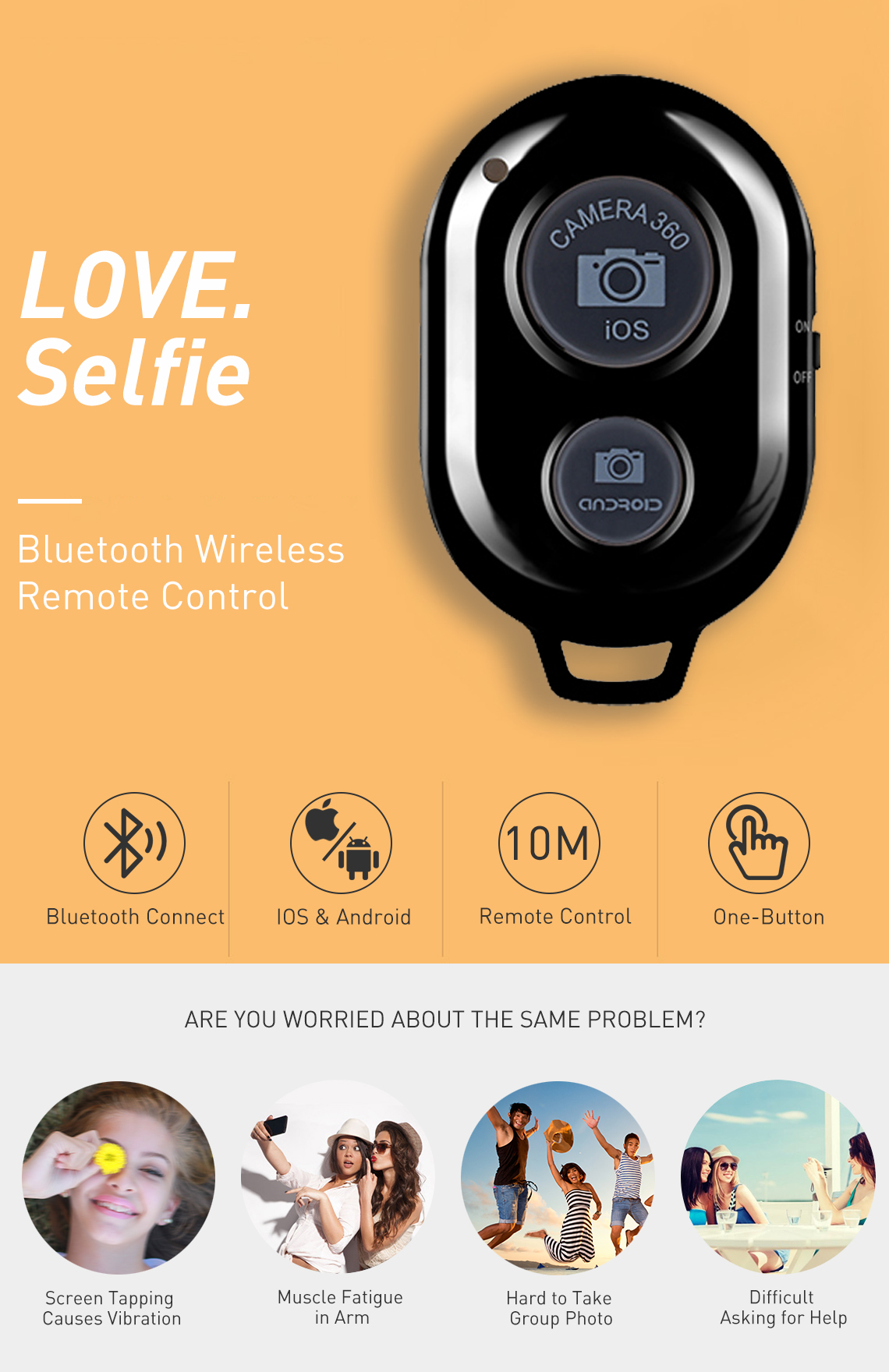 Wireless Selfie Remote for Camera - PrimeCables