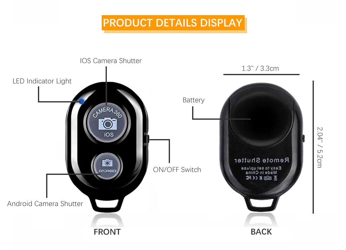 Bluetooth Camera Shutter Release Selfie Timer - PrimeCables