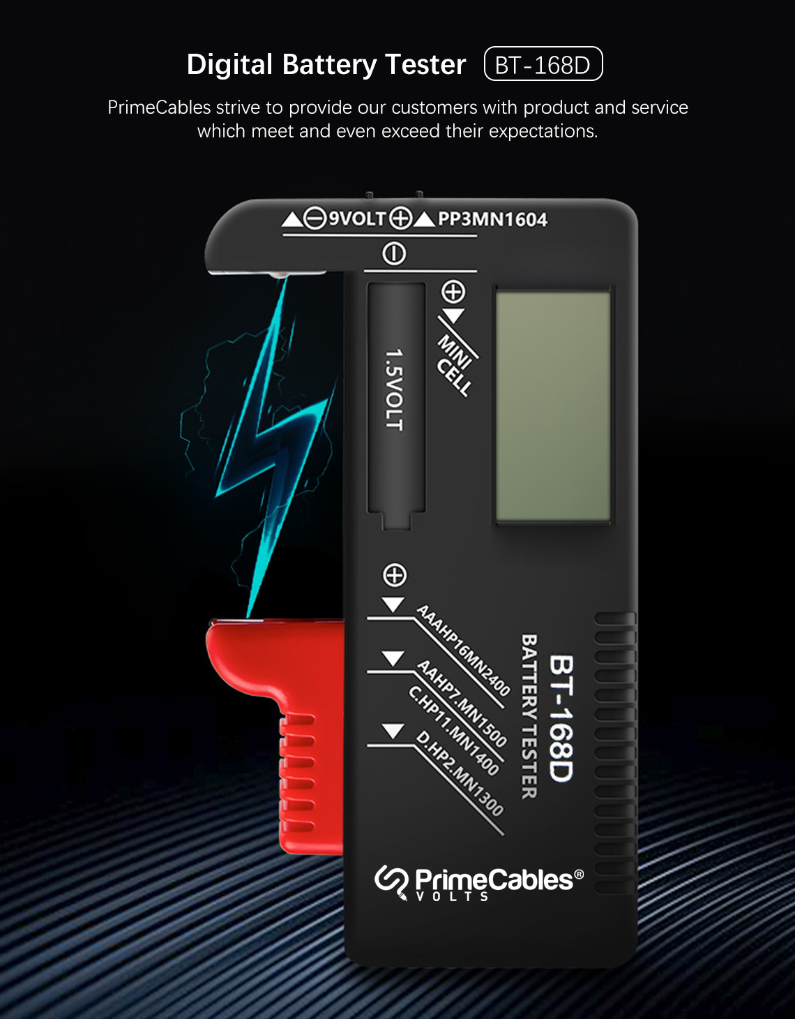 Digital Battery Tester Battery Checker for AA AAA C D 9V 1.5V Button ...