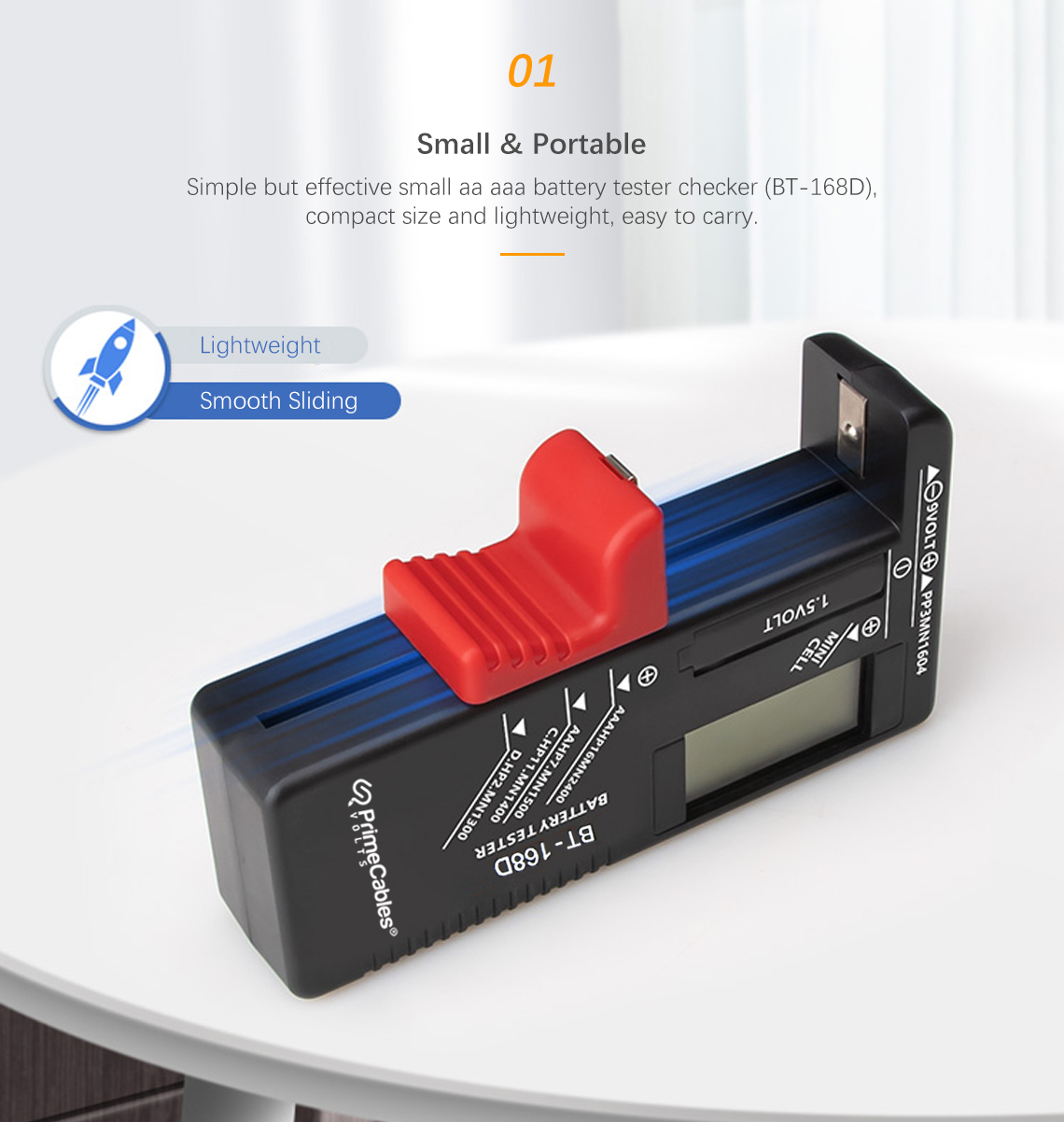 Digital Battery Tester Battery Checker for AA AAA C D 9V 1.5V Button ...