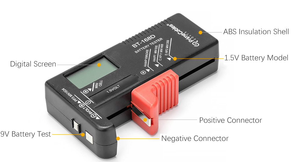 Digital Battery Tester Battery Checker for AA AAA C D 9V 1.5V Button ...