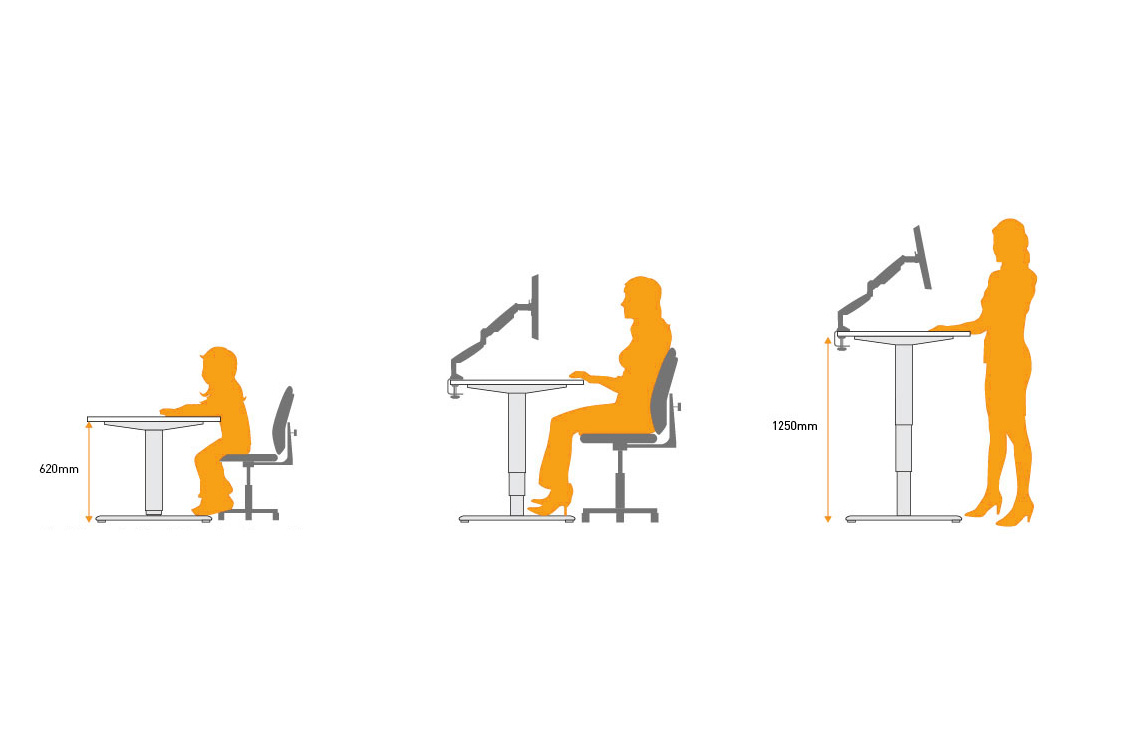 Height Adjustable Sit Stand Rriser Frame