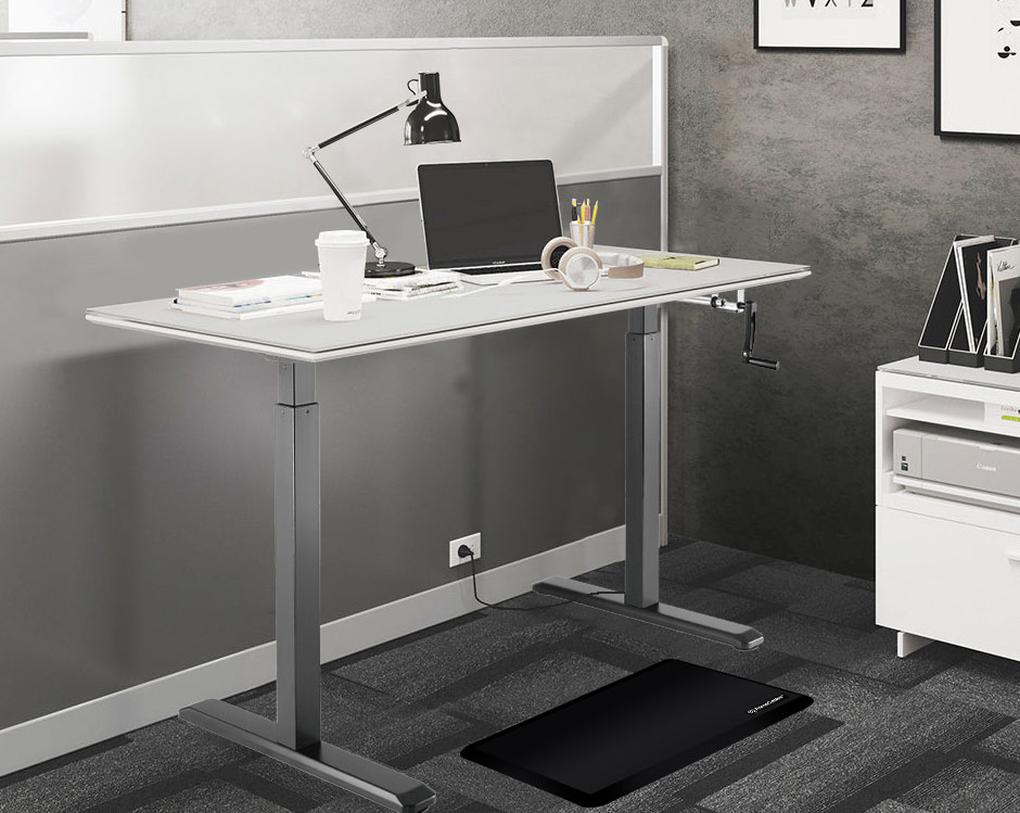 Manual Sit to Stand Adjustable Desk Riser Frame (Table Top Not Included ...