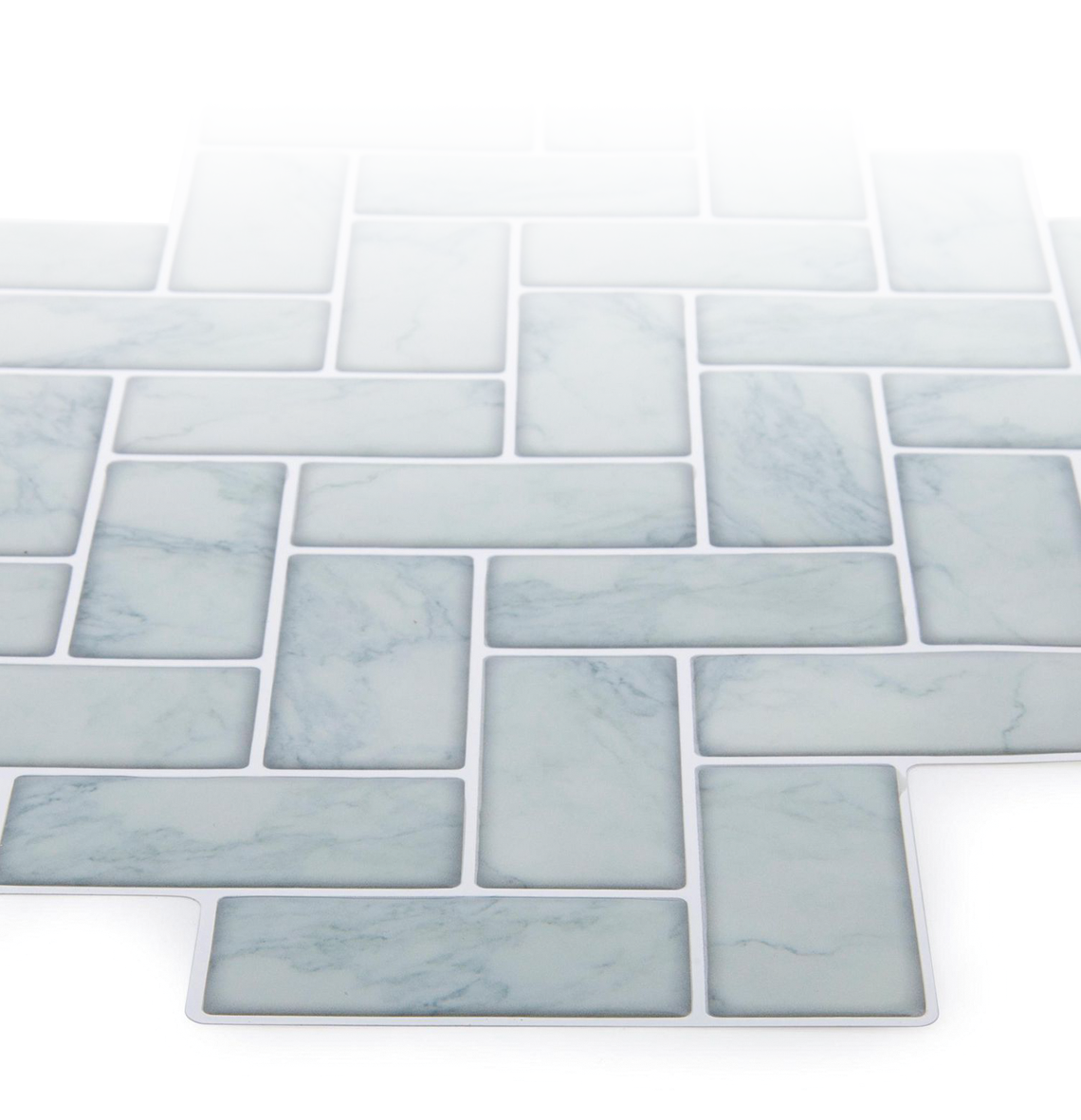 Tile Wall Decals Peel and Stick Self-Adhesive Herringbone 10"x10" - iDesign