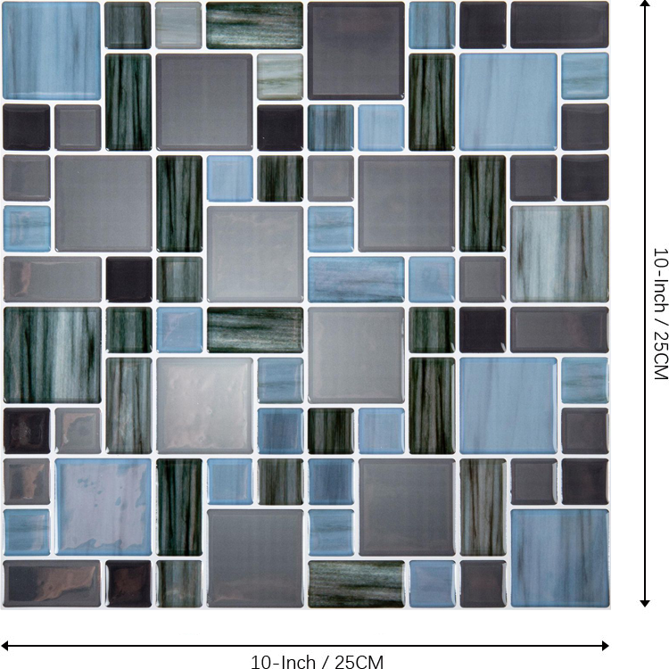 Tile Wall Decals Peel and Stick Self-Adhesive Square Gloss 10"x10 ...