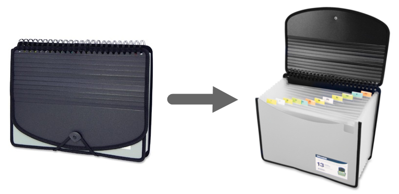 Winnable® 13-Pocket Coil Bound Poly Expanding File, Letter Size