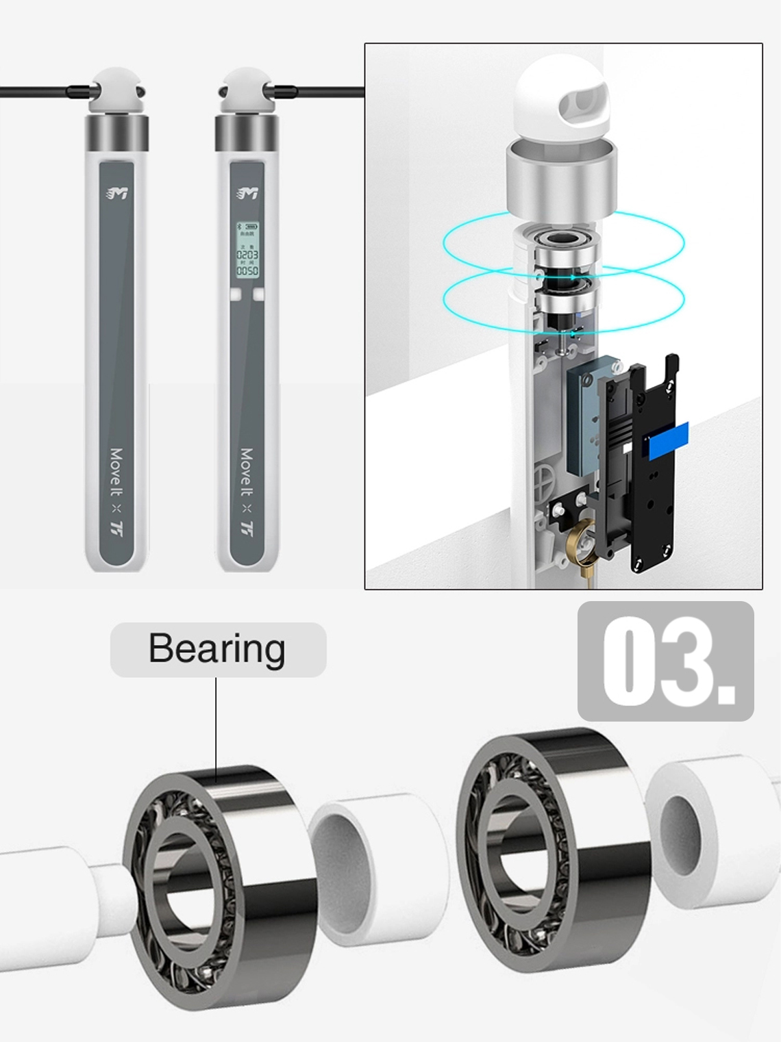 Smart Jumping Rope with Fitness data display, Bluetooth Mobile App ...