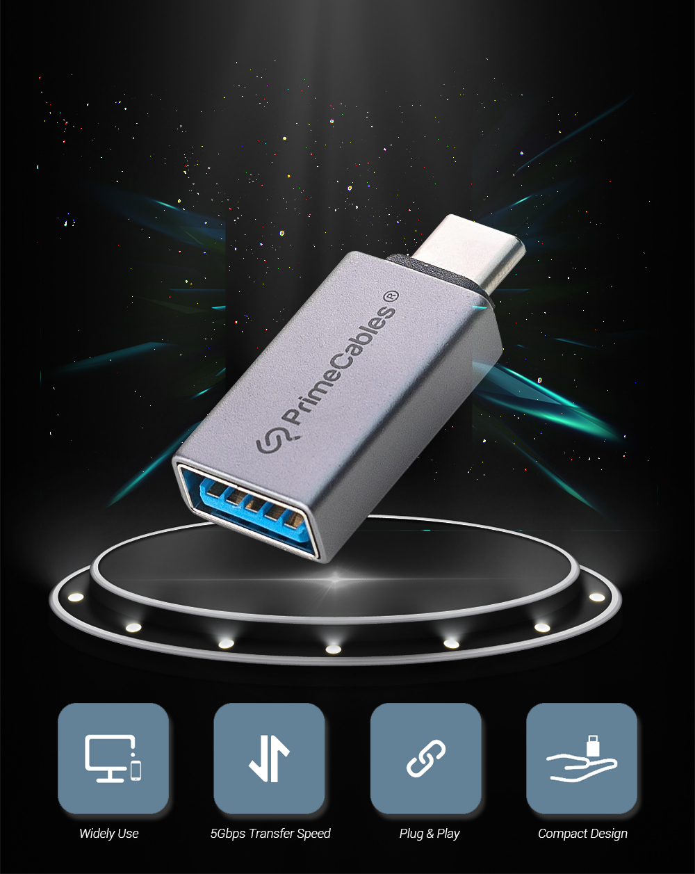 USB Type C to USB A 3.0 Adapter - PrimeCables®