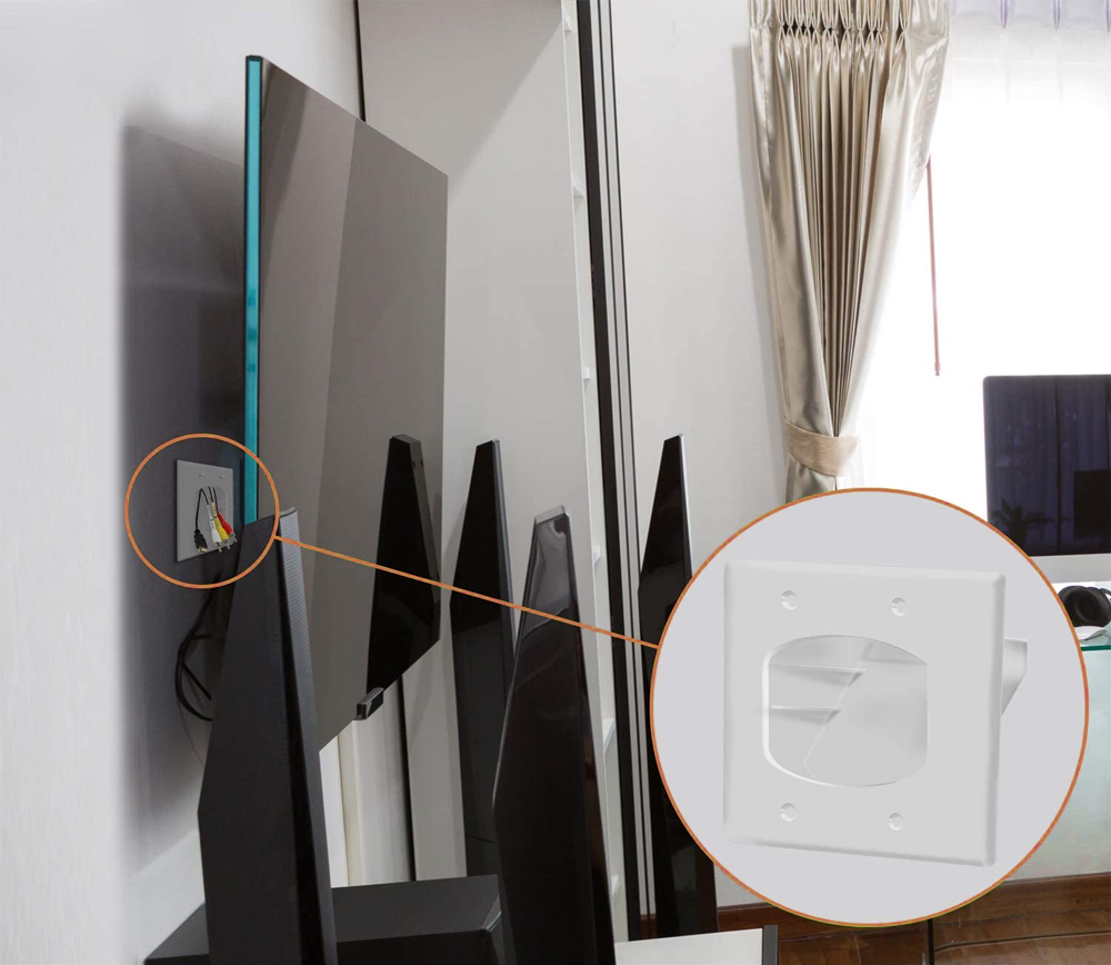 Recessed Low Voltage Cable Wall Plate for Home Theaters - PrimeCables