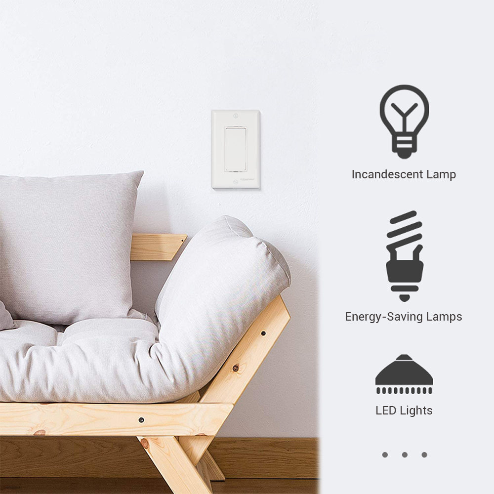 Single Pole Decorative ON/OFF Wall Switch, Wall Plates Included, 15A ...