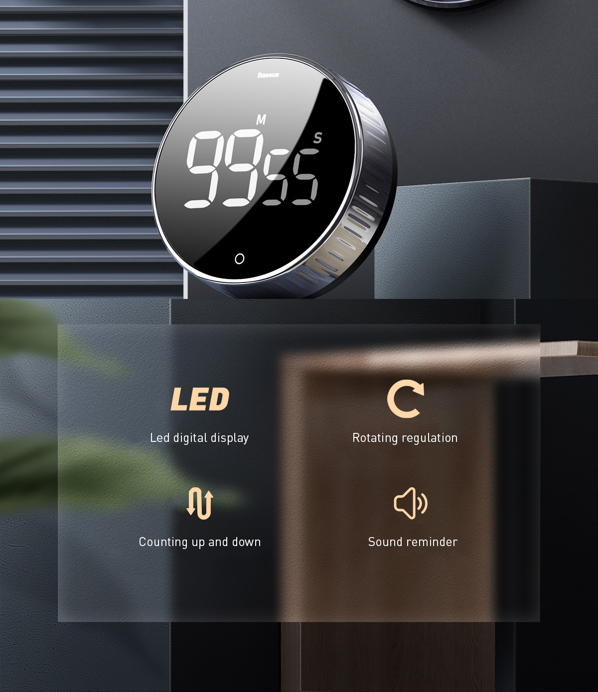 High-Definition Mirror Silently Working Heyo Rotation Countdown Timer ...