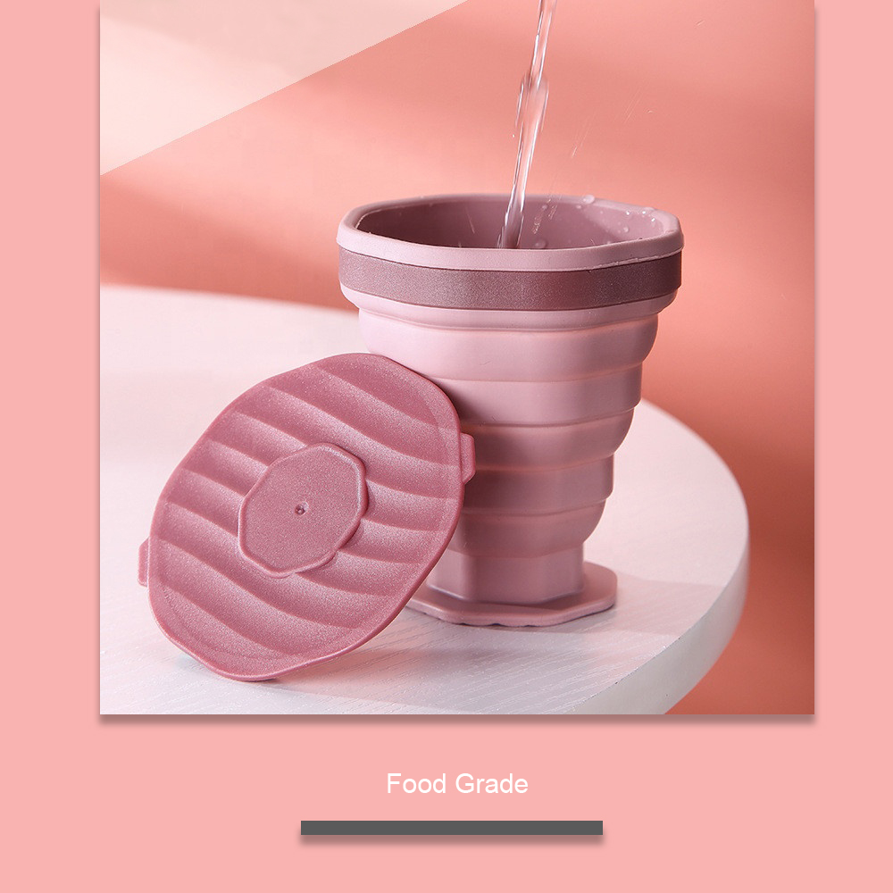 Compact Reusable Food Grade Silicone Cup Cover Anti Slip Hot Water Cup