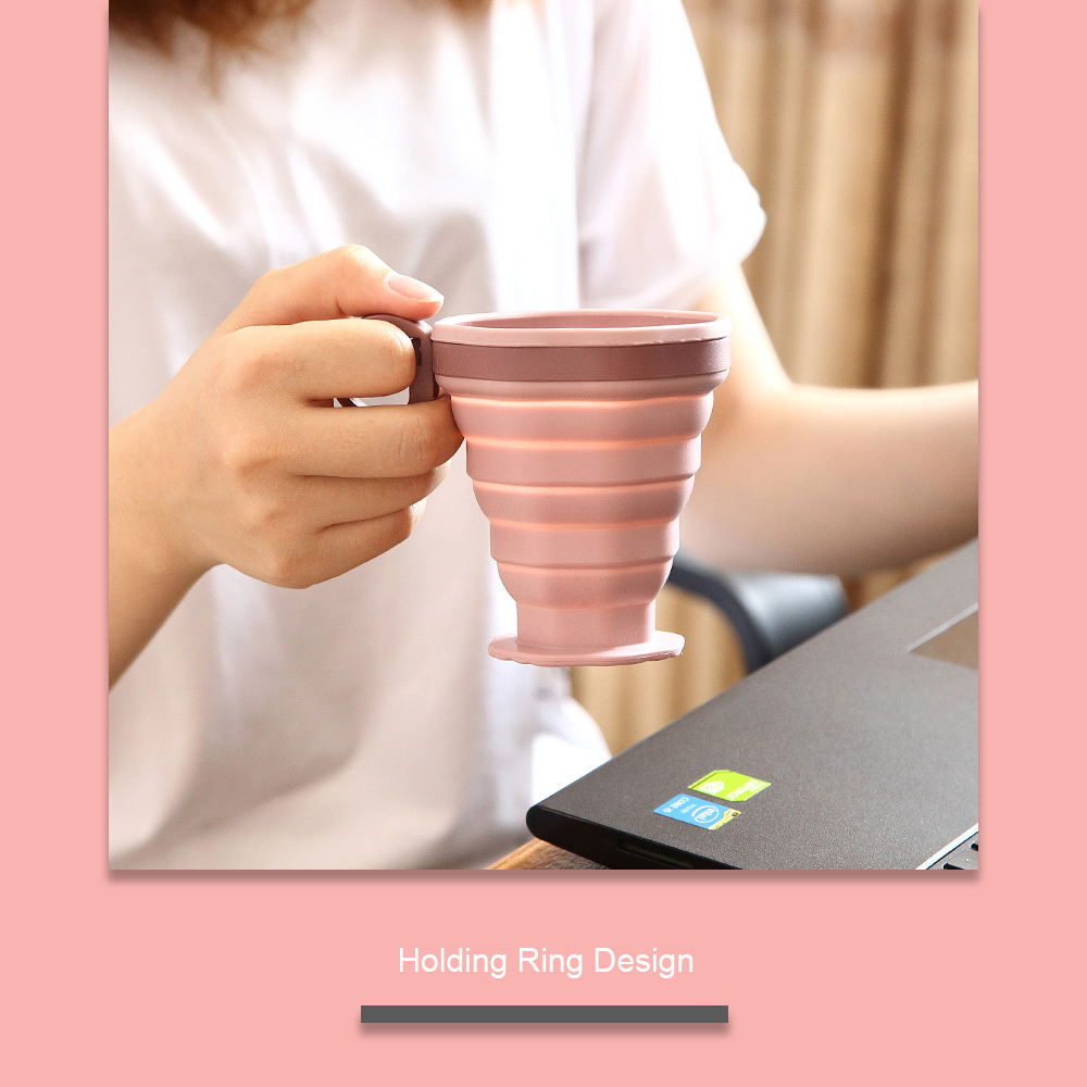 Compact Reusable Food Grade Silicone Cup Cover Anti Slip Hot Water Cup