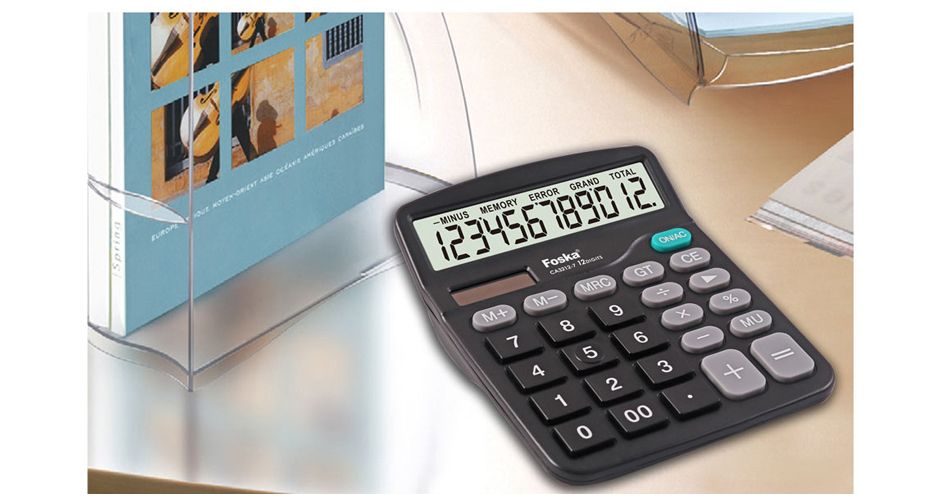 Foska® 12-Digit Hybrid Power Electronic Calculator